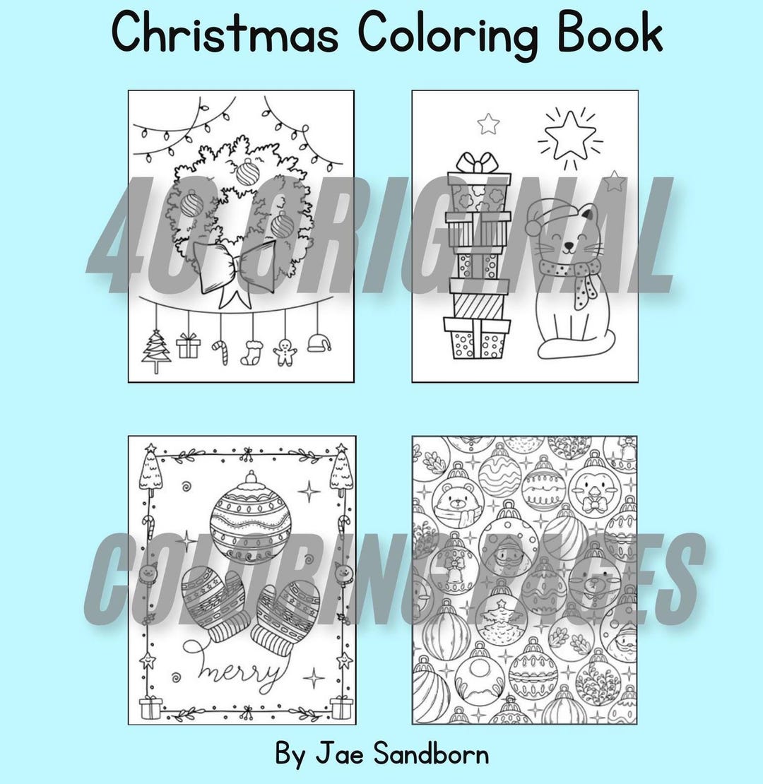 40 Christmas Coloring Pages - Color With Jae - Etsy