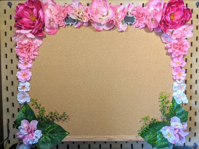 Pink Floral Corkboard/bulletin Board | Etsy