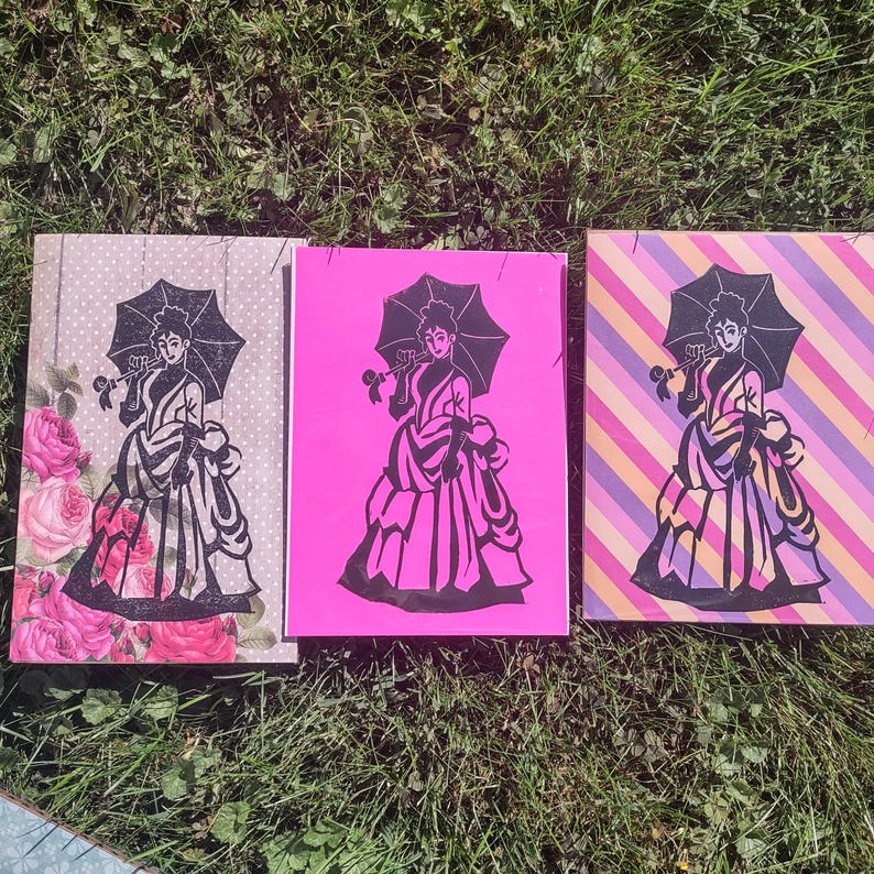 Victorian Lady Block Print - Etsy
