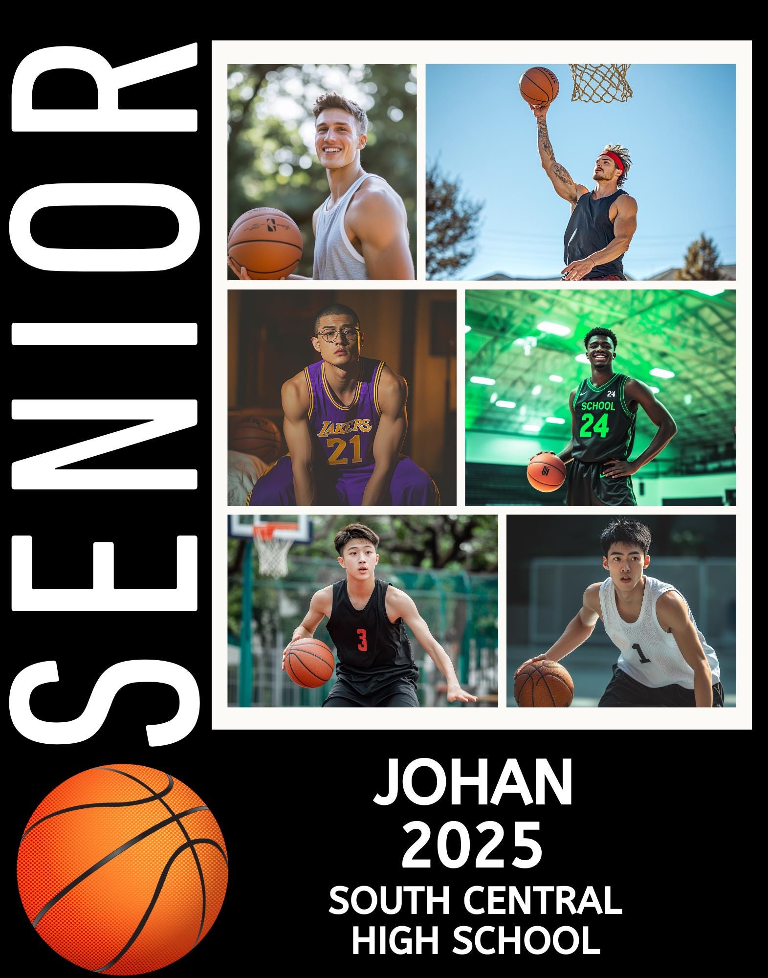 Senior Basketball Templates, 7 Files - Etsy