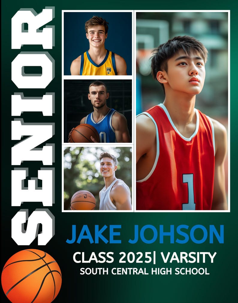 Senior Basketball Templates, 7 Files - Etsy