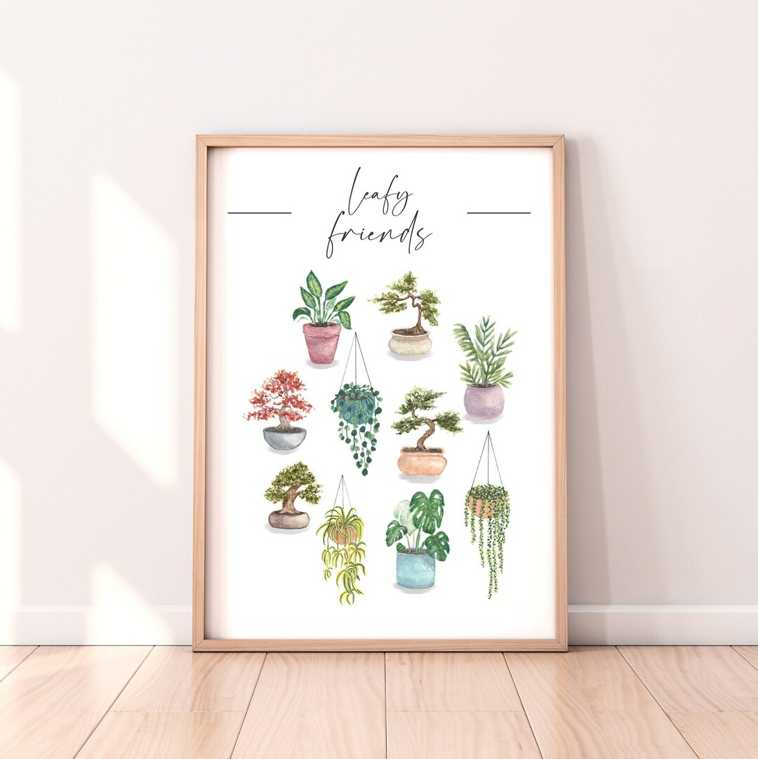 House Plants Watercolor Art Print: Botanical Wall Decor - Etsy