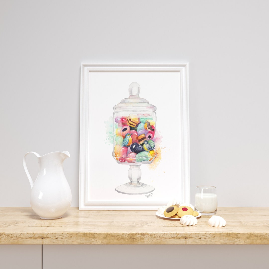 Colourful Candy Wall Decor Candy Art Print Jar of Sweets - Etsy