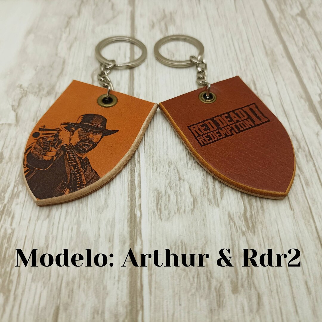 Arthur Morgan Bullet-shaped Leather Keychain, Engraved on Both Sides ...