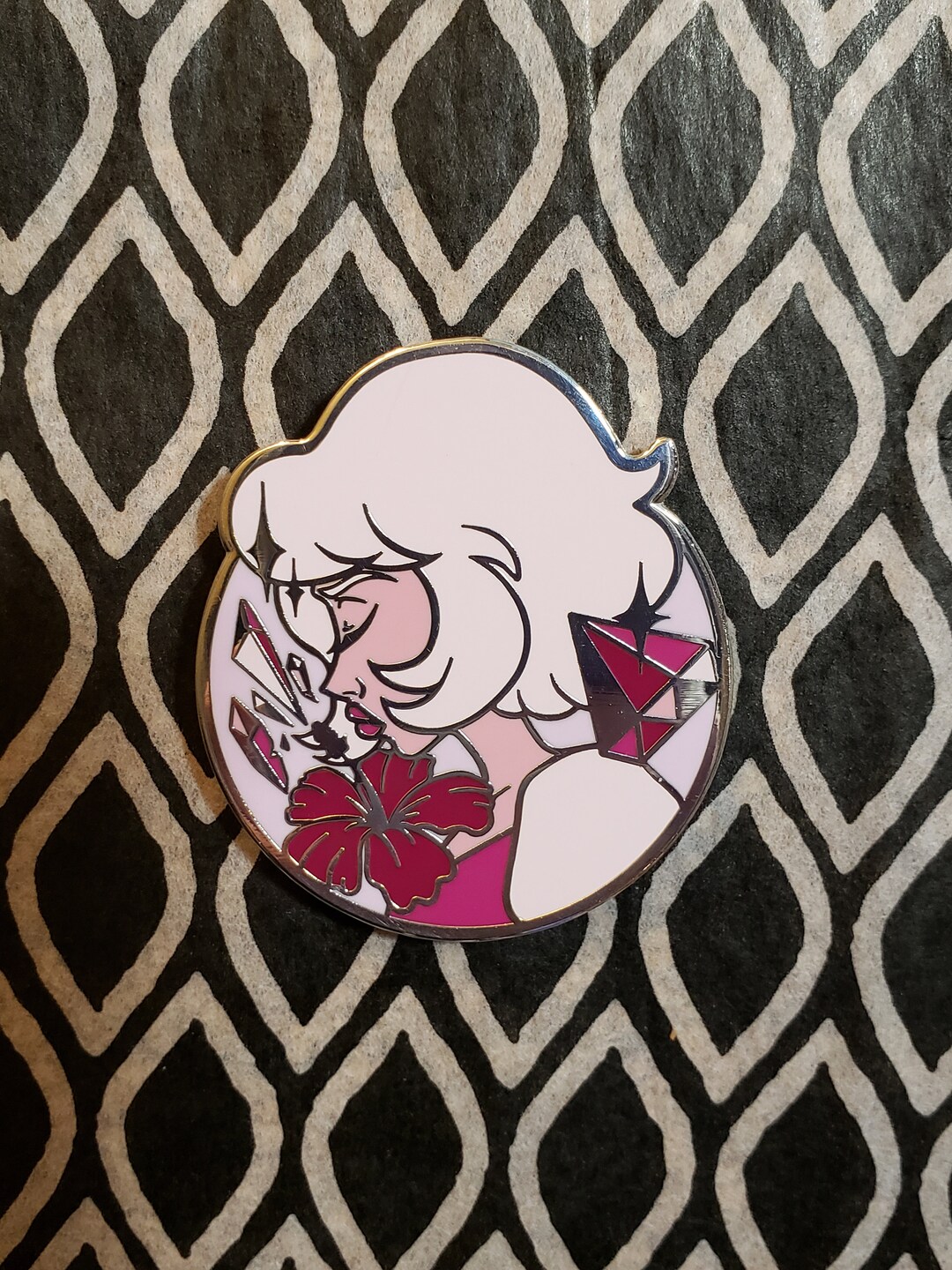 Pink Diamond Enamel Pin - Etsy