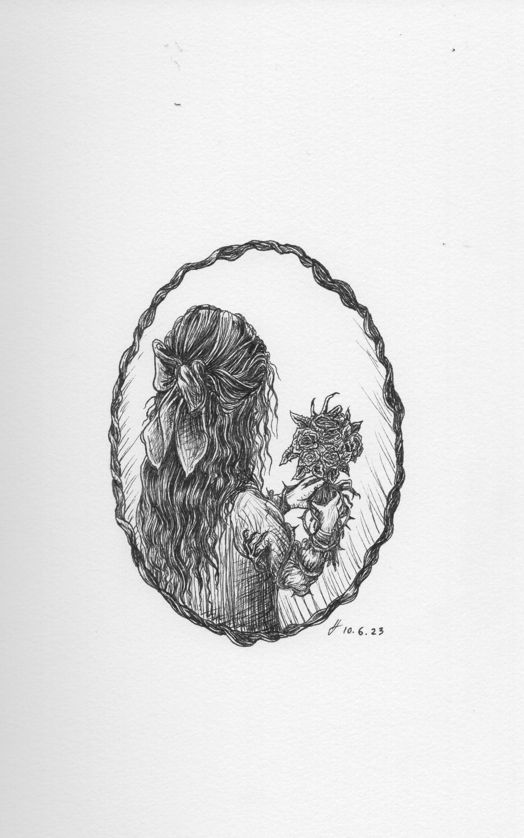 Rose Monster Botanical Beasts Original 5.5x8.5in Drawlloween ...