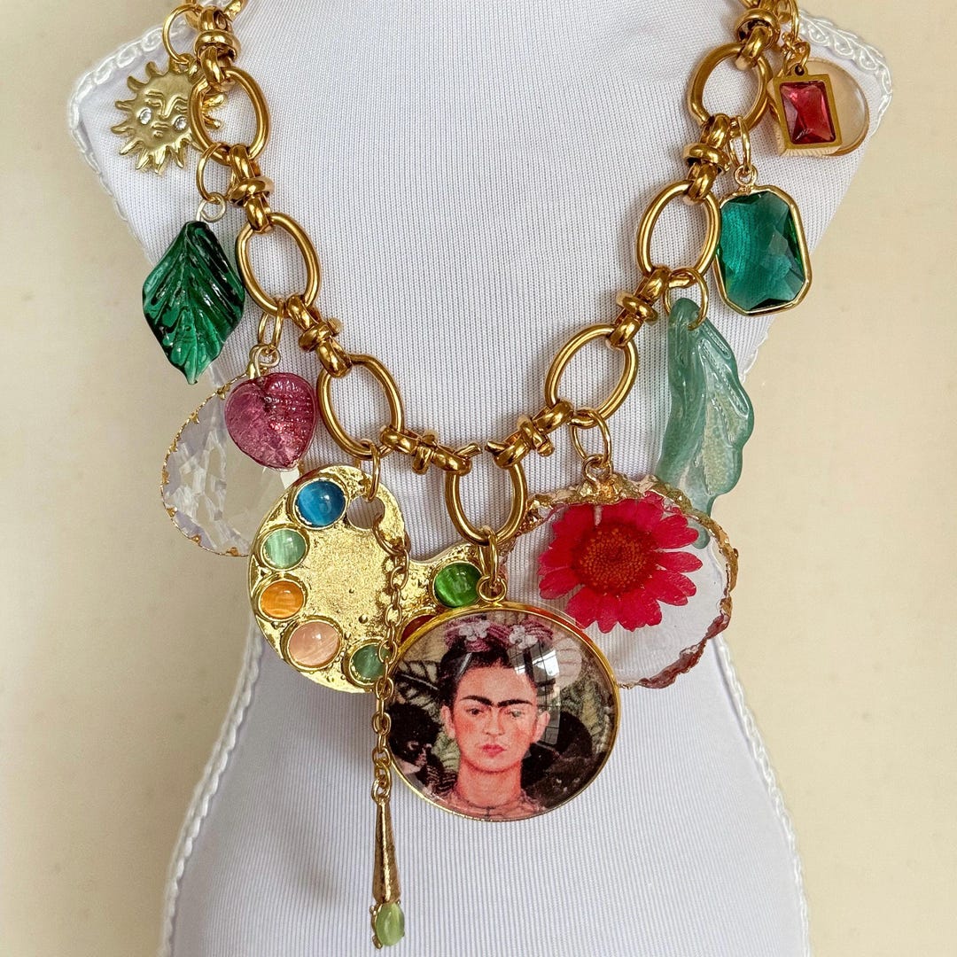 Frida Kahlo Gold Charm Necklace - Etsy