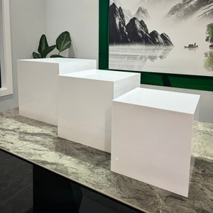 White Acrylic Food Risers: Buffet Table Display Set of 3 - Etsy