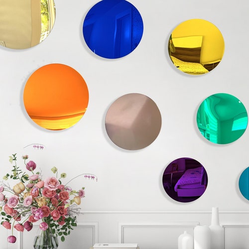 Mirrored Acrylic Abstract Circles/ Wall Art/set of 8/made in - Etsy