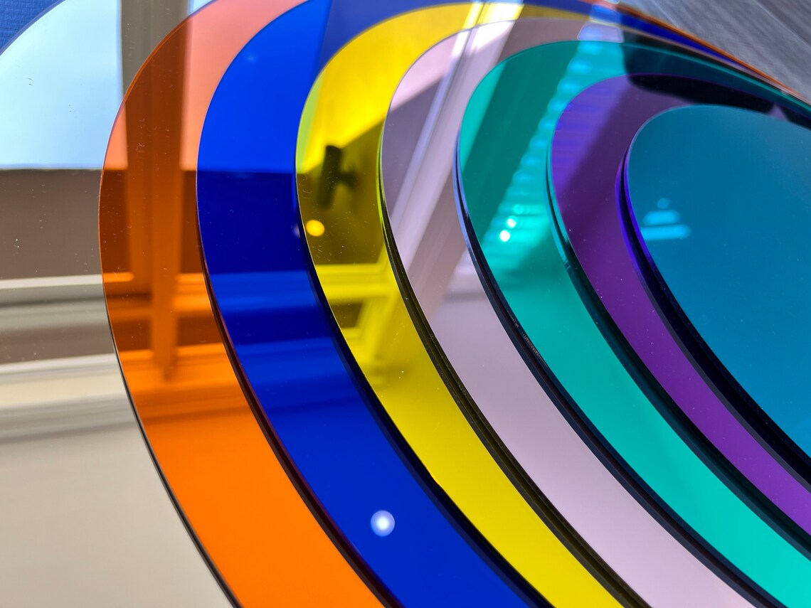 Mirrored Acrylic Abstract Circles Wall Art: Modern Home Decor, Set of 8 ...