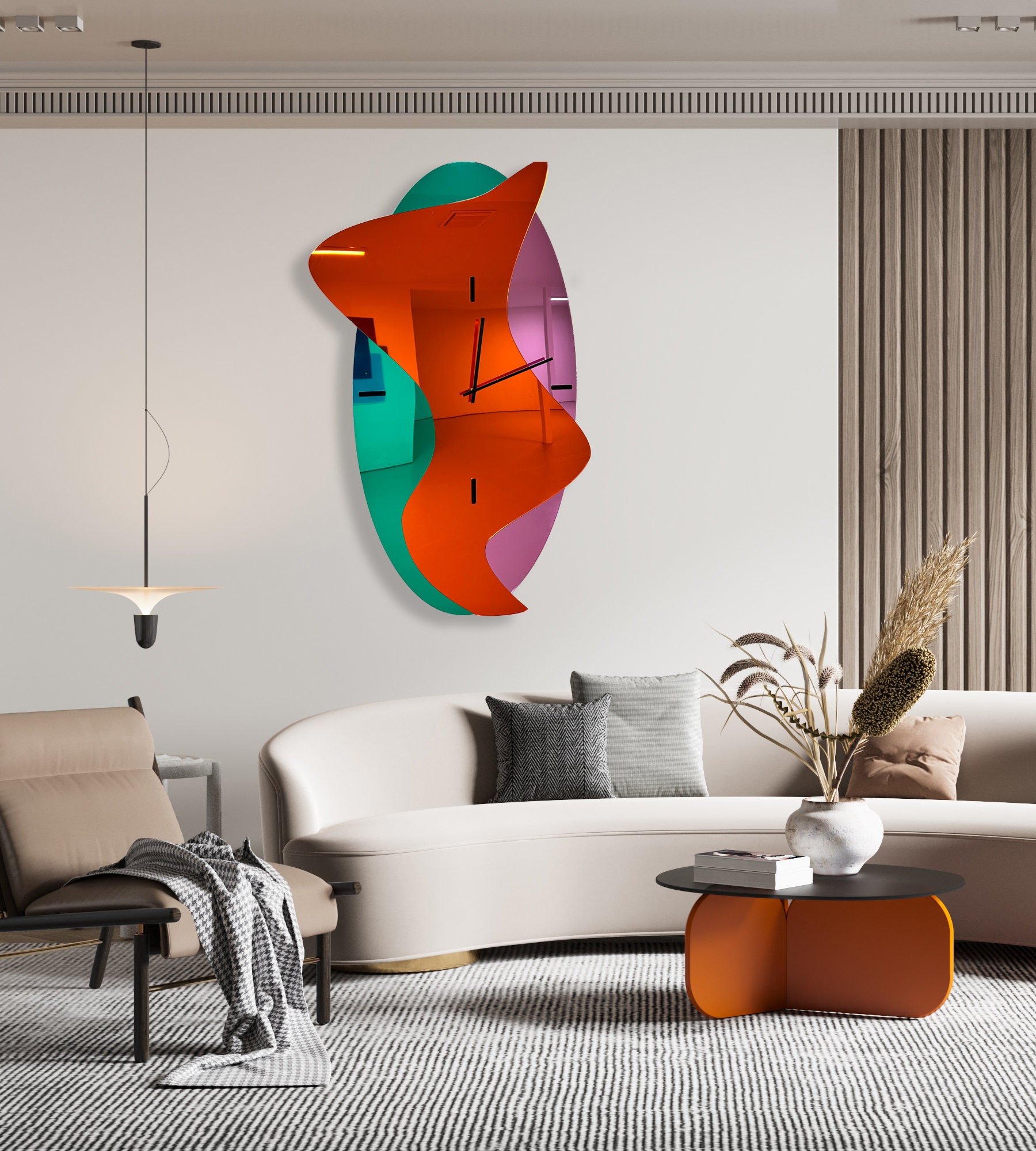 Large Acrylic Wall Clock /custom Colors / Mirrored Acrylic - Etsy