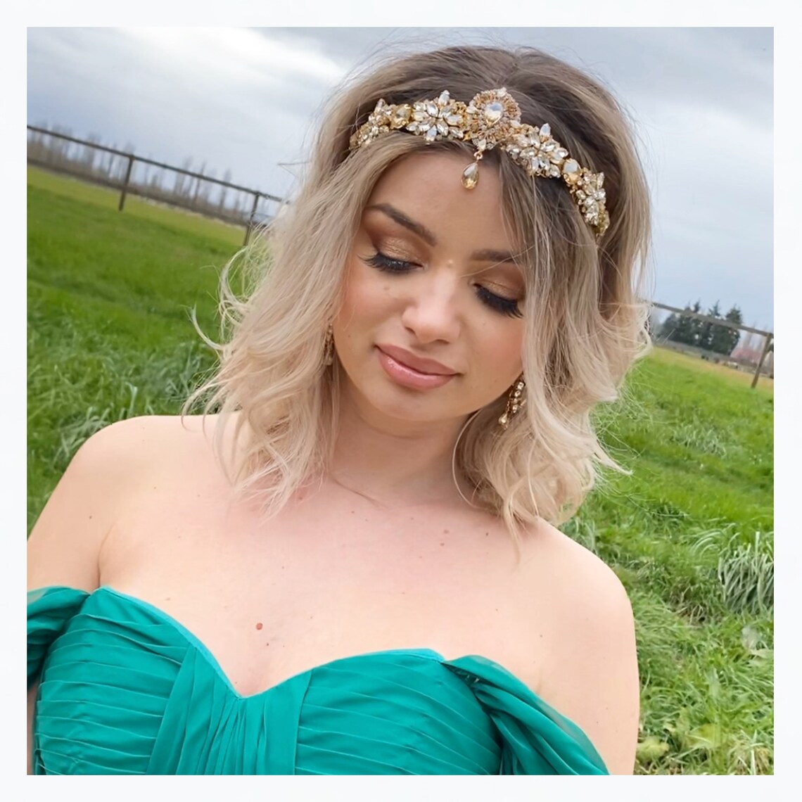 Wedding Gold Crown ,wedding Forehead Jewelry,bride Diademe,rhinestones ...