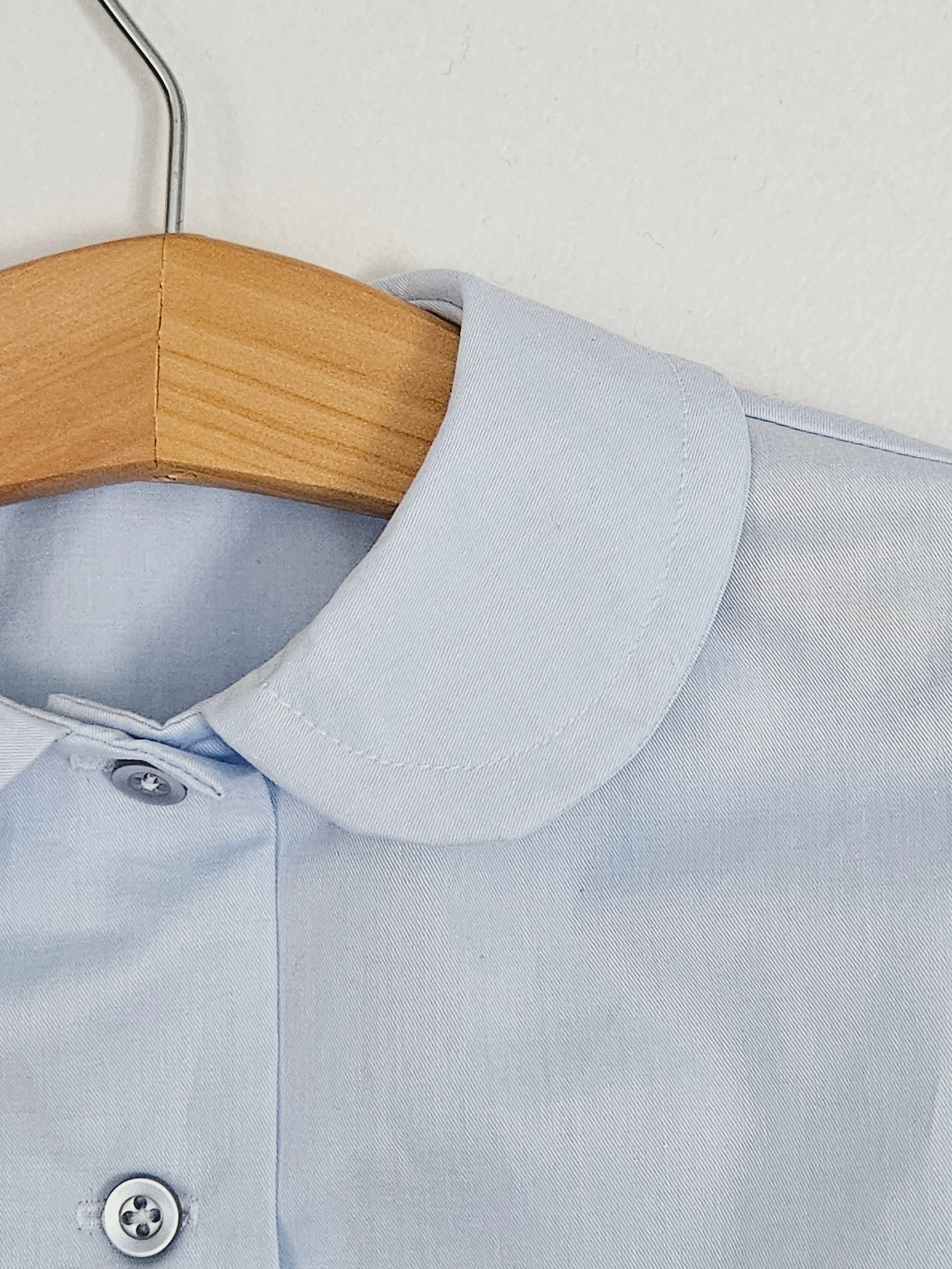 Light Blue Uniform Shirt for Toddler Girls, Peter Pan Collar Blouse ...