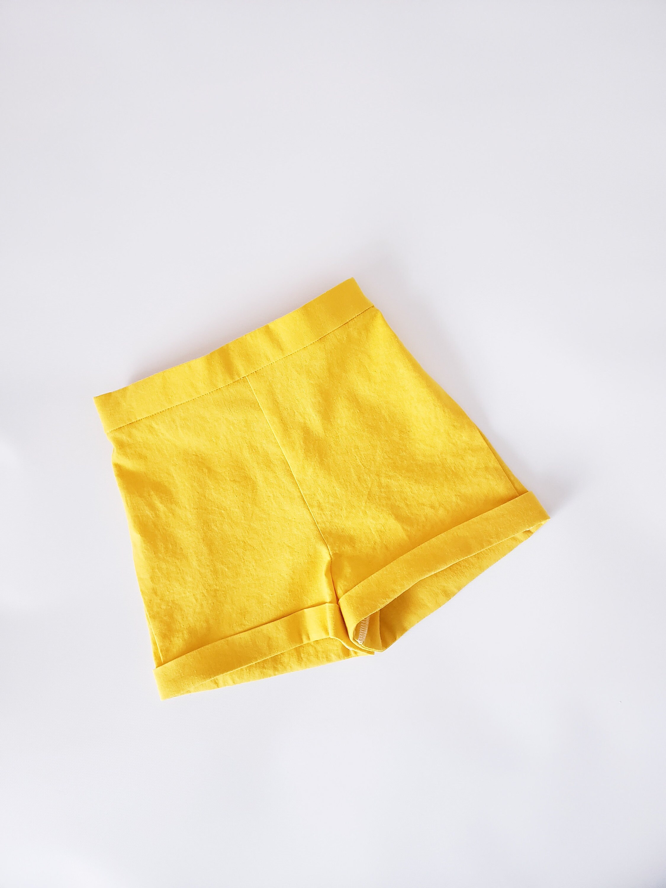 Sunshine Yellow Linen Shorts for Toddler Girls Highwaisted | Etsy