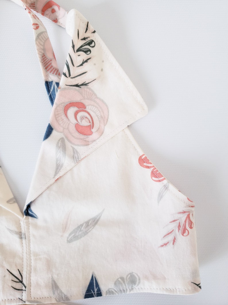 Light cream floral Crop Top for toddler girls Halter Shirt | Etsy