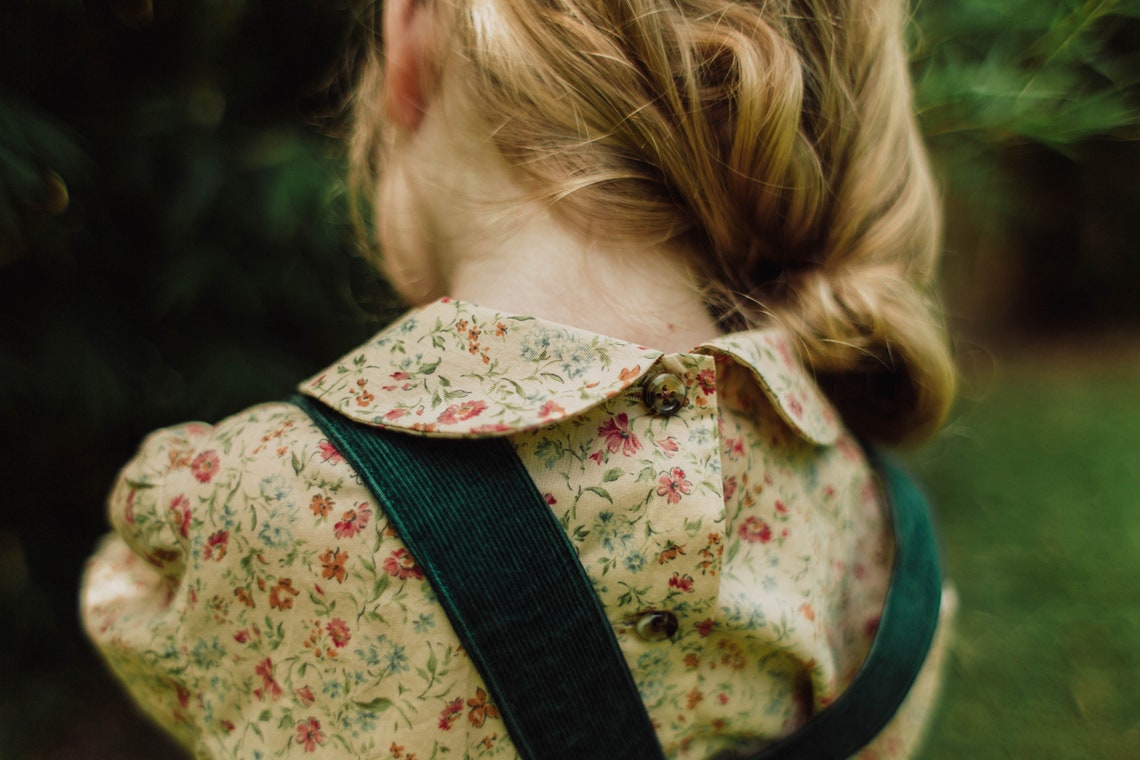 Yellow Flowers Peter Pan Collar Shirt for Toddler Girls | Etsy