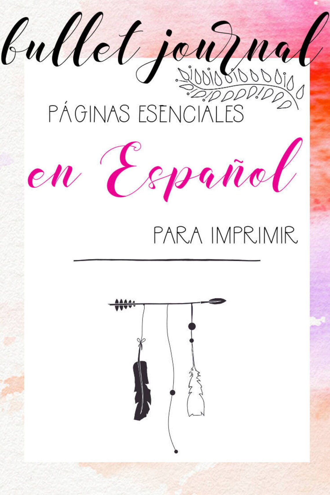 Bullet Journal in Spanish Bohemian Romantic Planner Printable Digital ...