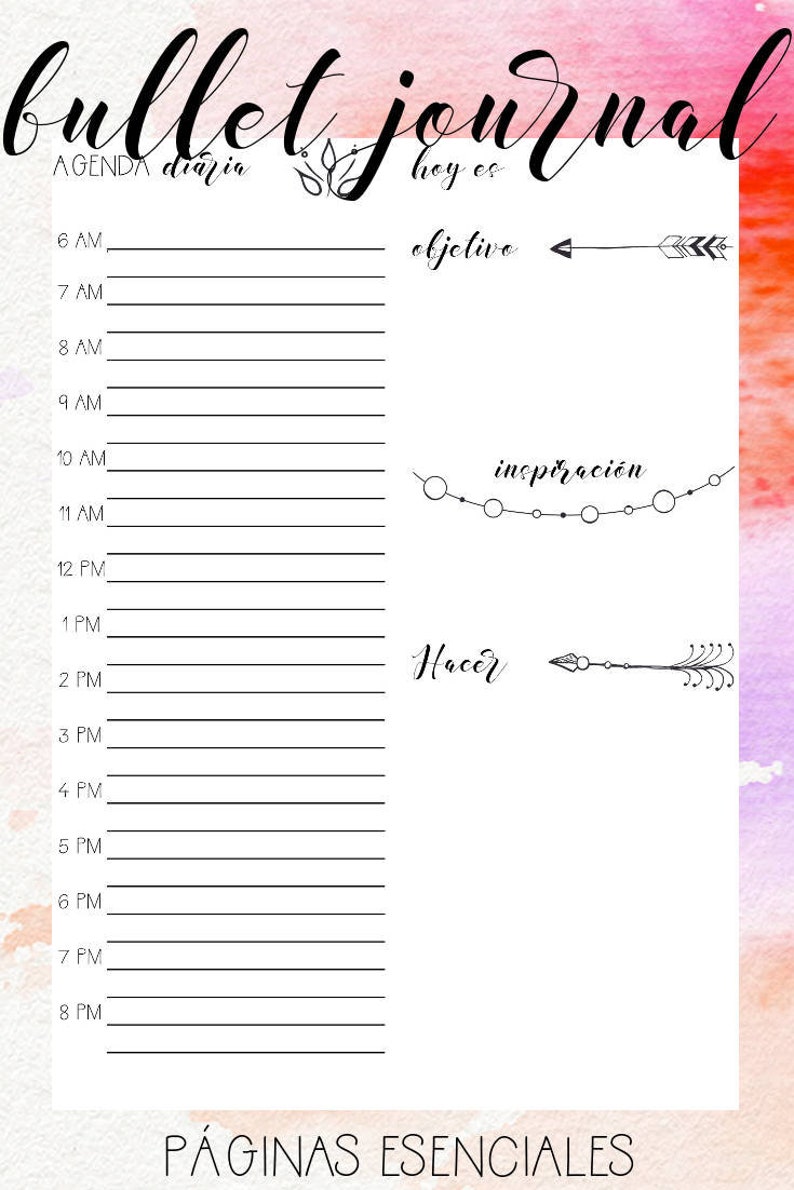 Bullet Journal in Spanish Bohemian Romantic Planner Printable Digital ...