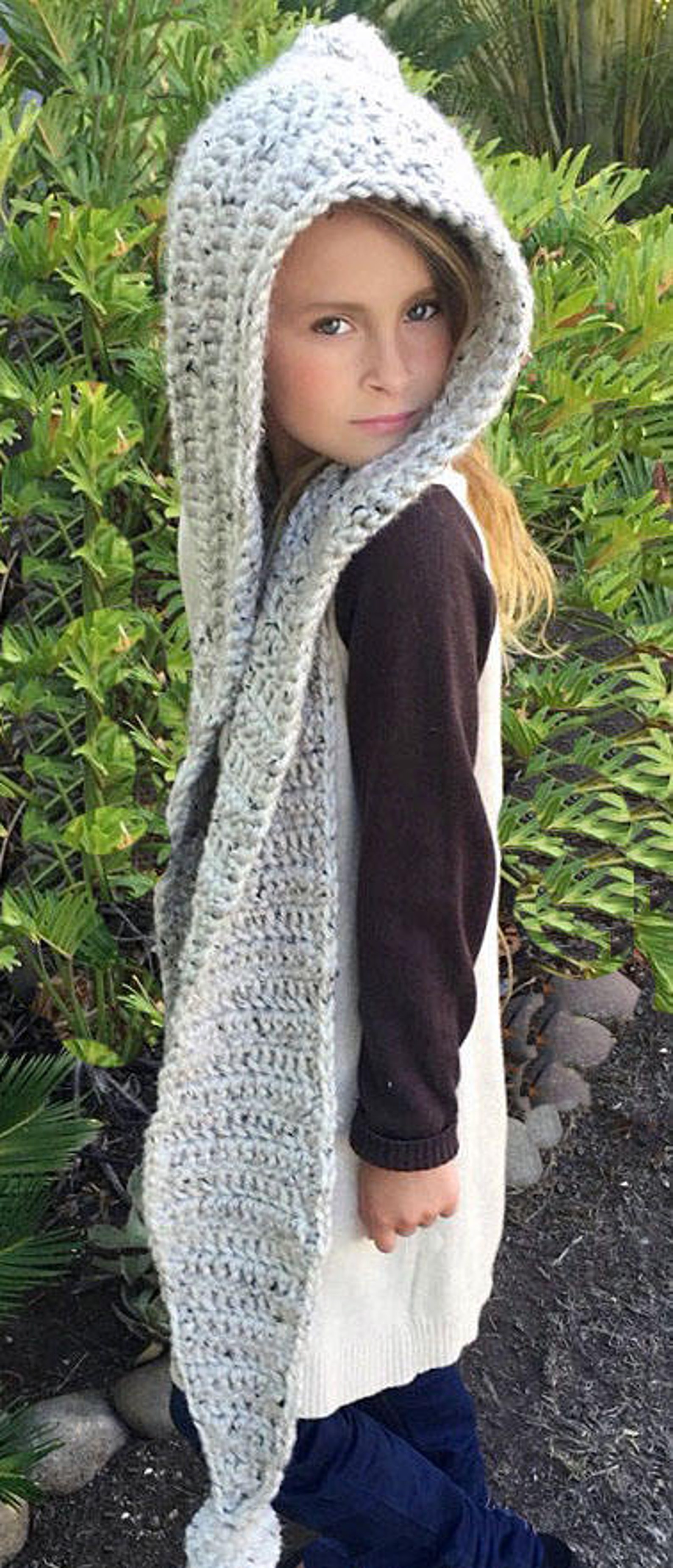 EASY CROCHET PATTERN Hooded Scarf Scarf Hooded Neck - Etsy