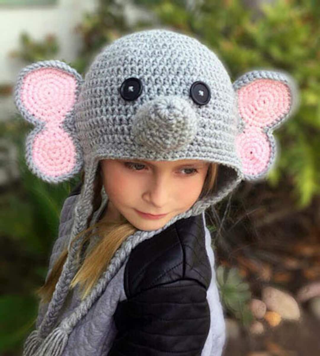 Easy CROCHET PATTERN - Elephant Hat - Earflap - Animal Hat - Ellie the ...