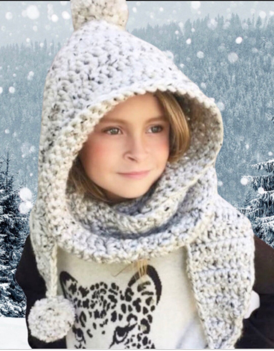EASY CROCHET PATTERN - Hooded Scarf - Scarf - Hooded Neck Warmer ...
