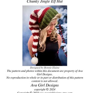 EASY CROCHET PATTERN: Chunky Jingle Elf Hat - Christmas Hat - Holiday ...