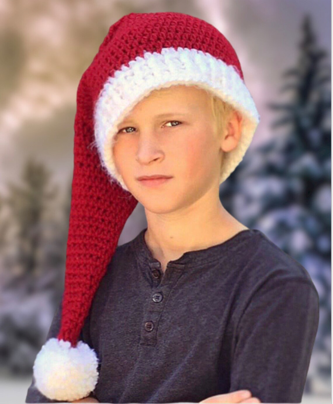 EASY CROCHET PATTERN - Christmas Santa Hat - Holiday Hat - Santa Elf ...