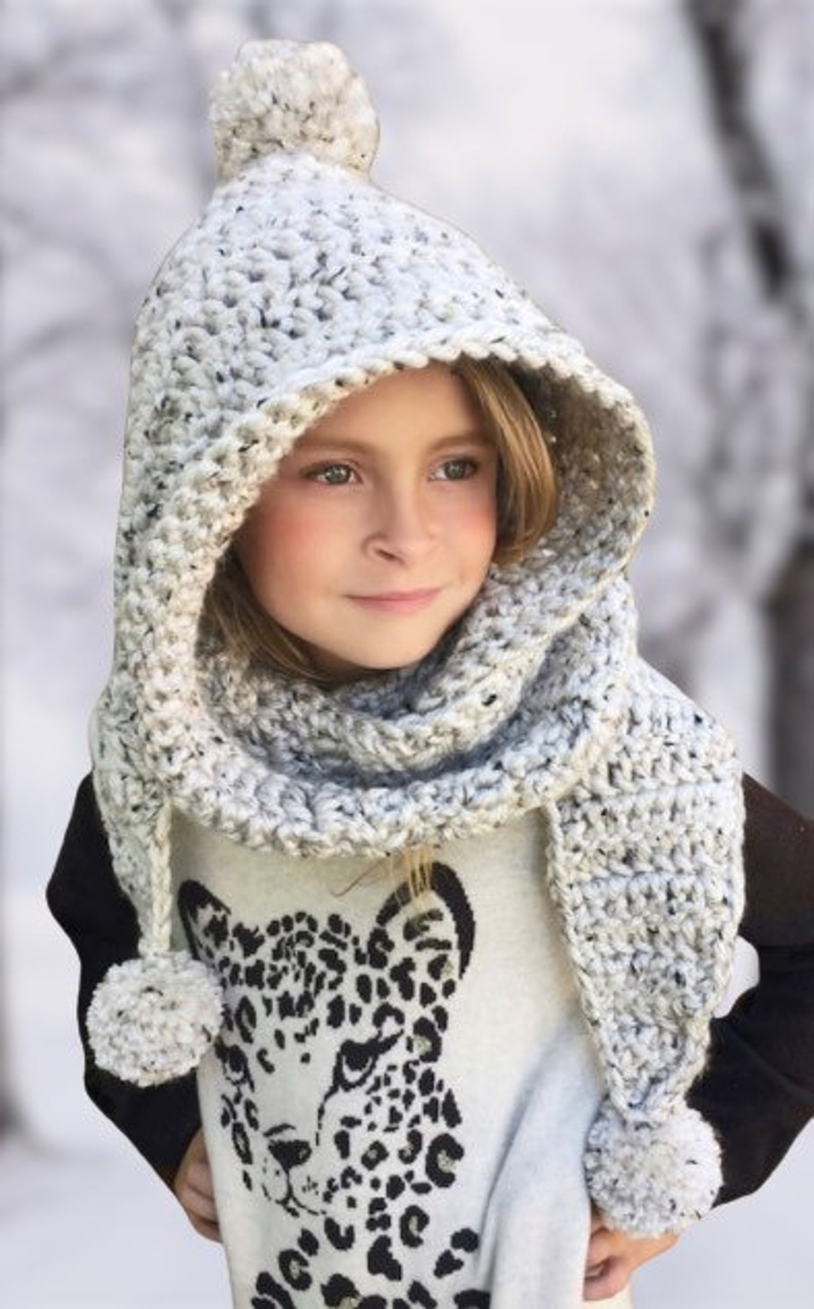 EASY CROCHET PATTERN - Hooded Scarf - Scarf - Hooded Neck Warmer ...