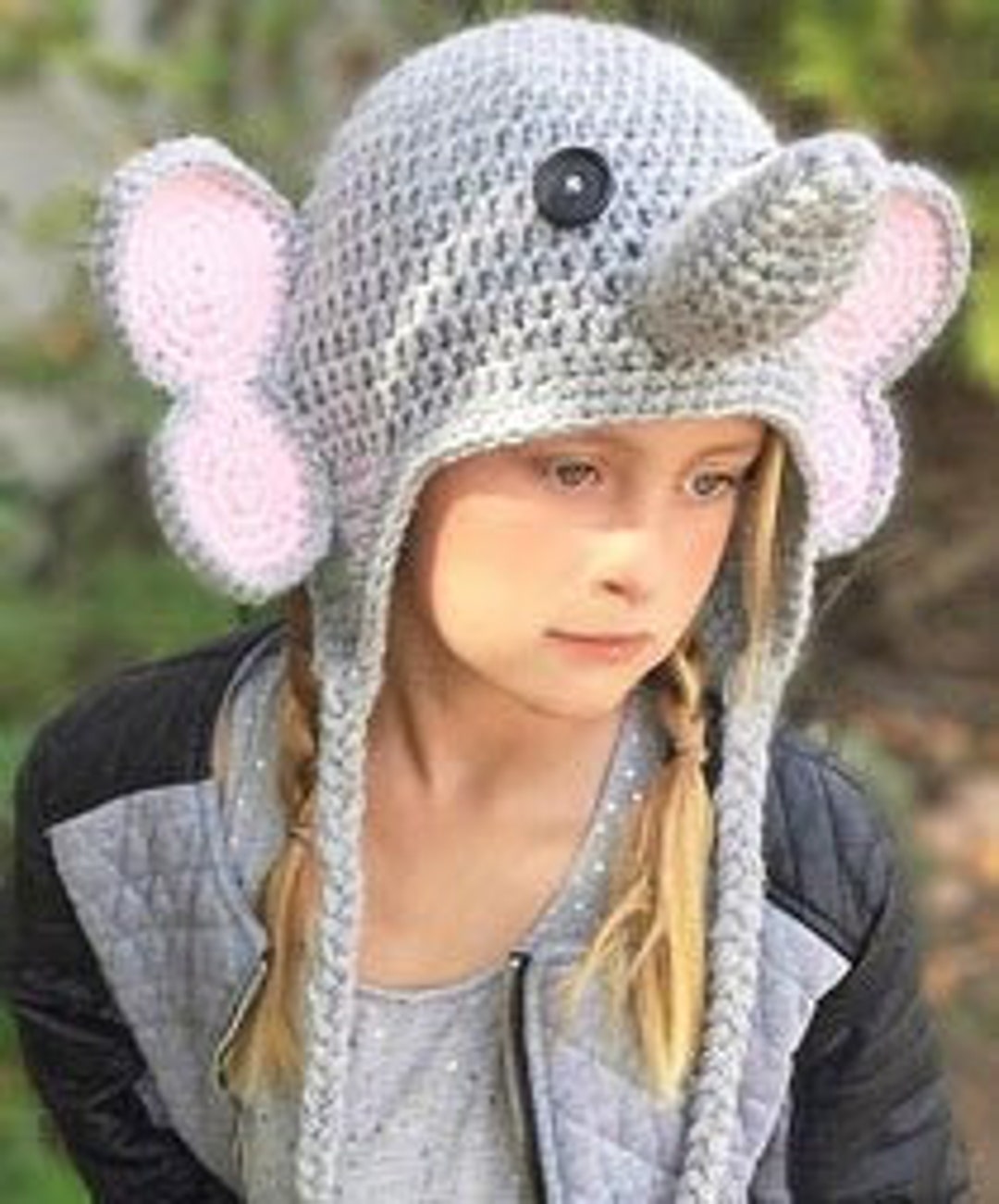 Easy CROCHET PATTERN - Elephant Hat - Earflap - Animal Hat - Ellie the ...