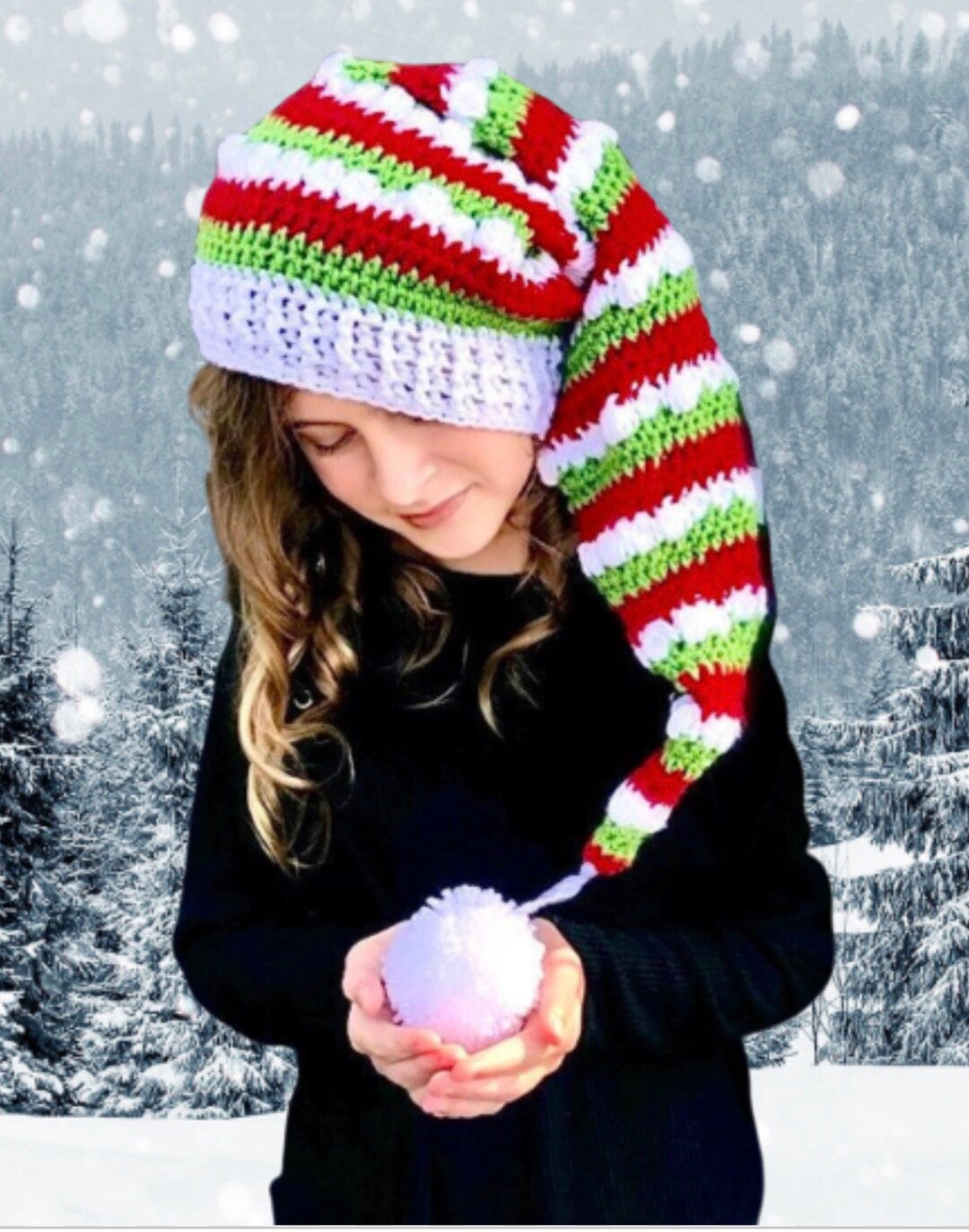 EASY CROCHET PATTERN - Elf Hat - Christmas Hat - Yuletide Elf Hat ...
