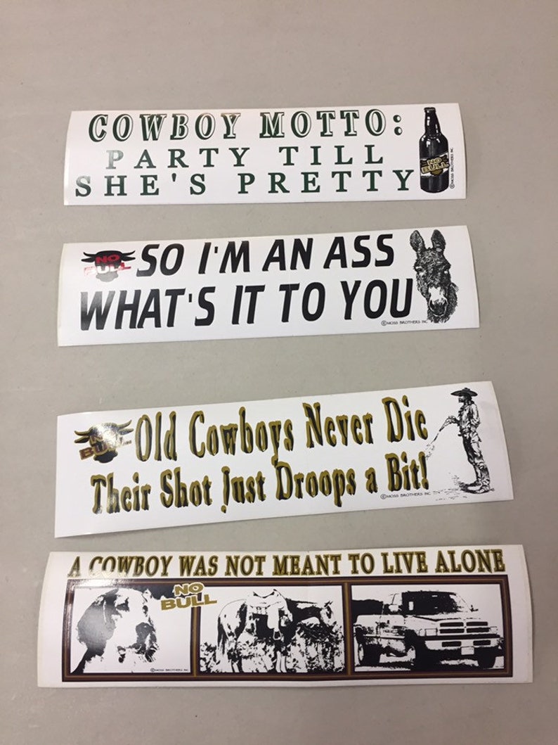 Western, Cowboy, Cowgirl, No Bull Bumber Stickers - Etsy