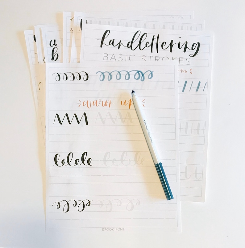 Easy Handlettering Practice Sheets Digital Download - Etsy Canada