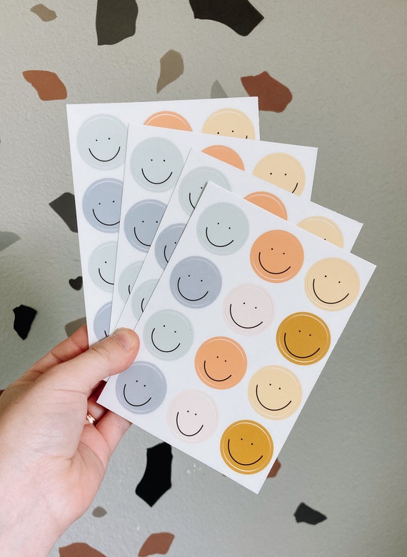 packaging stickers Smiley face colorful sticker sheets small stickers ...