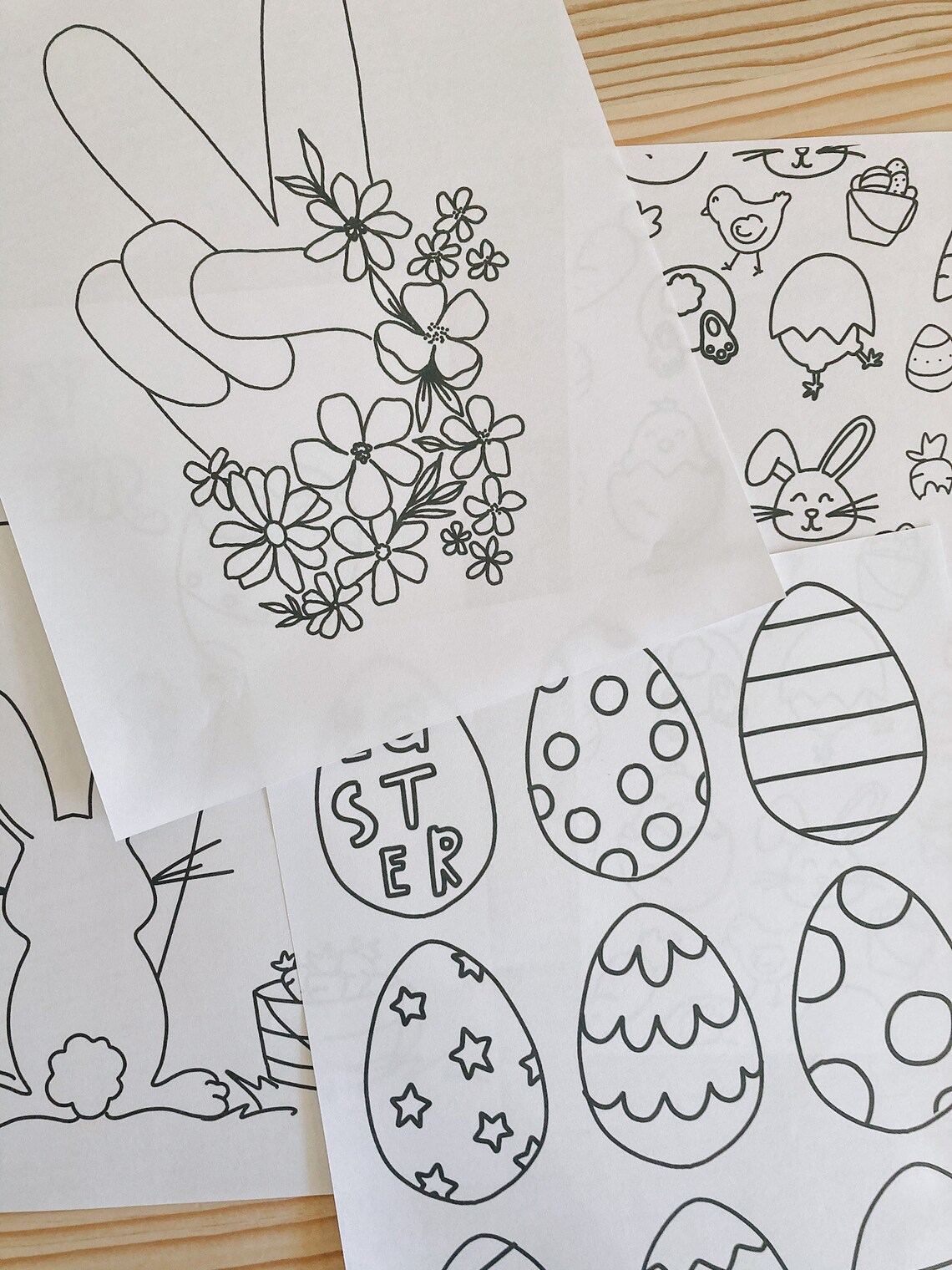 Spring and Easter Themed Coloring Sheets/ Easter Activity / - Etsy