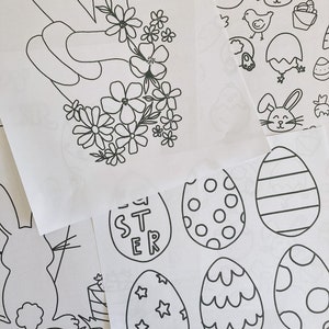 Spring and Easter Themed Coloring Sheets/ Easter Activity / Kid ...