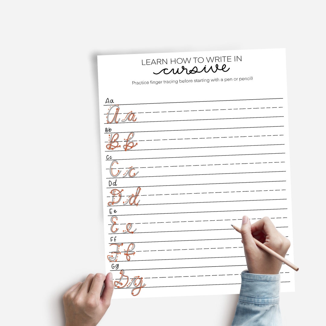 Basic Beginners Cursive Alphabet Practice /cursive Writing Worksheet ...
