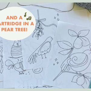 12 Days of Christmas Coloring Pages - Printable Christmas Coloring Book ...