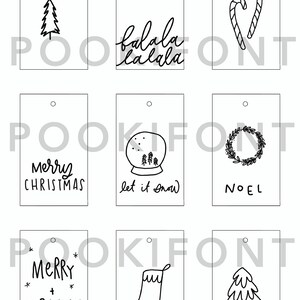 Simple Black and White Christmas Gift Tags/holiday Tags - Etsy
