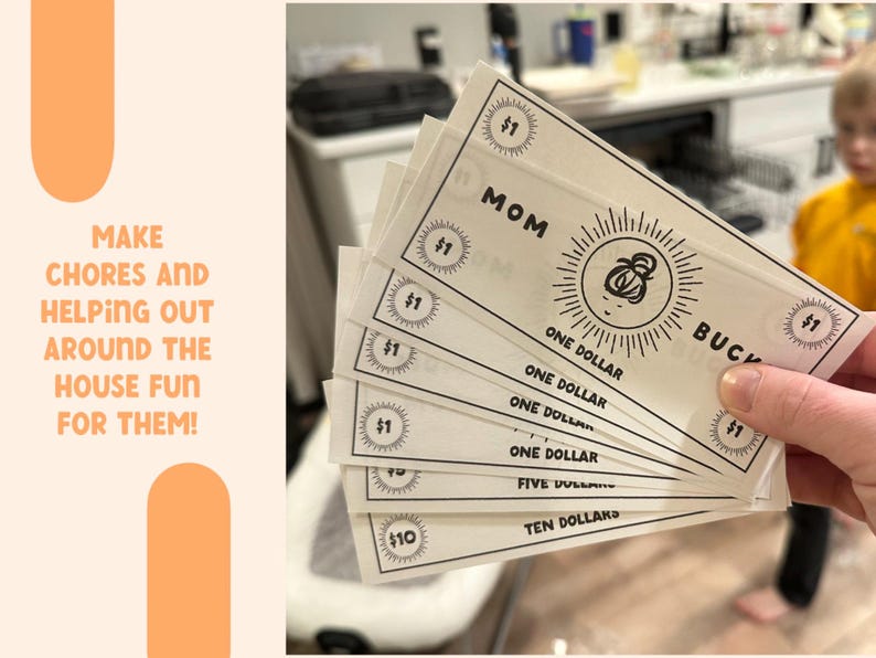 Printable Mom Bucks Chore Money / Fun Reward System for Kids / Positive ...