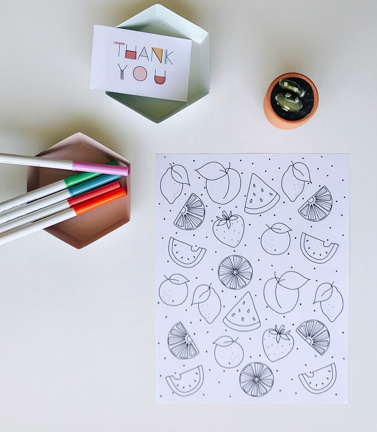 Fruity Florals Coloring Sheets/ Printable Coloring Sheet for - Etsy