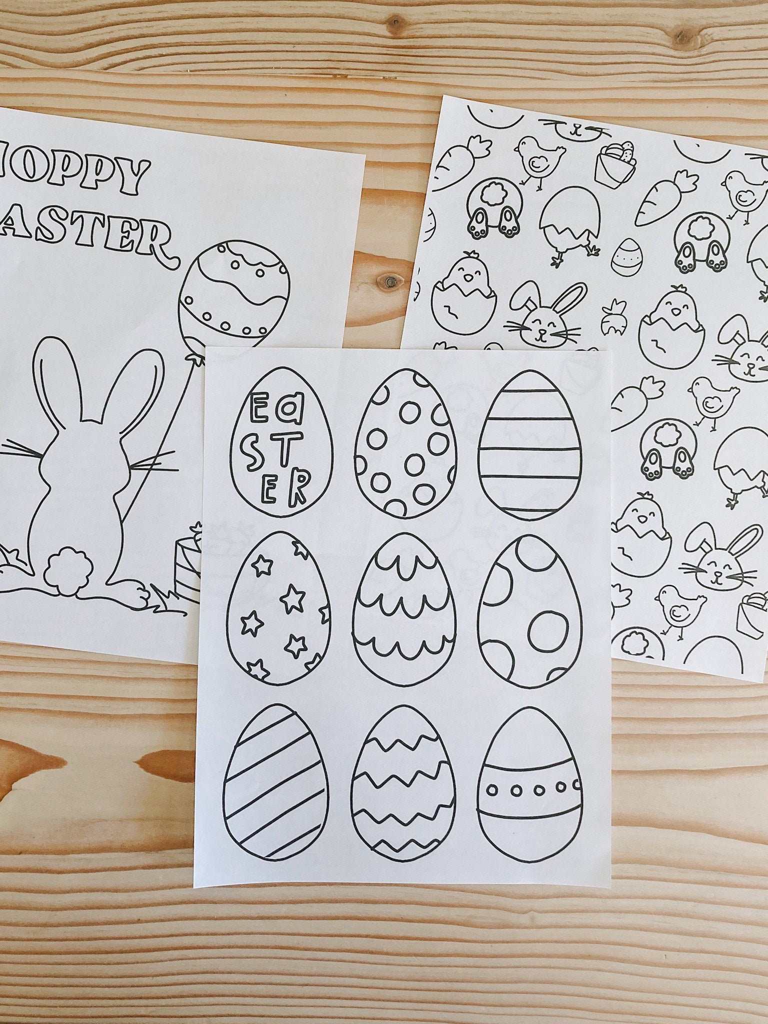 Spring and Easter Themed Coloring Sheets/ Easter Activity / - Etsy