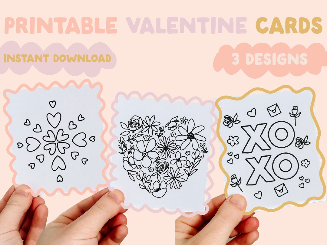 Printable Valentines for Kids Coloring Page Valentine Card Non Candy ...