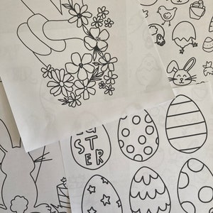 Spring and Easter Themed Coloring Sheets/ Easter Activity / Kid ...
