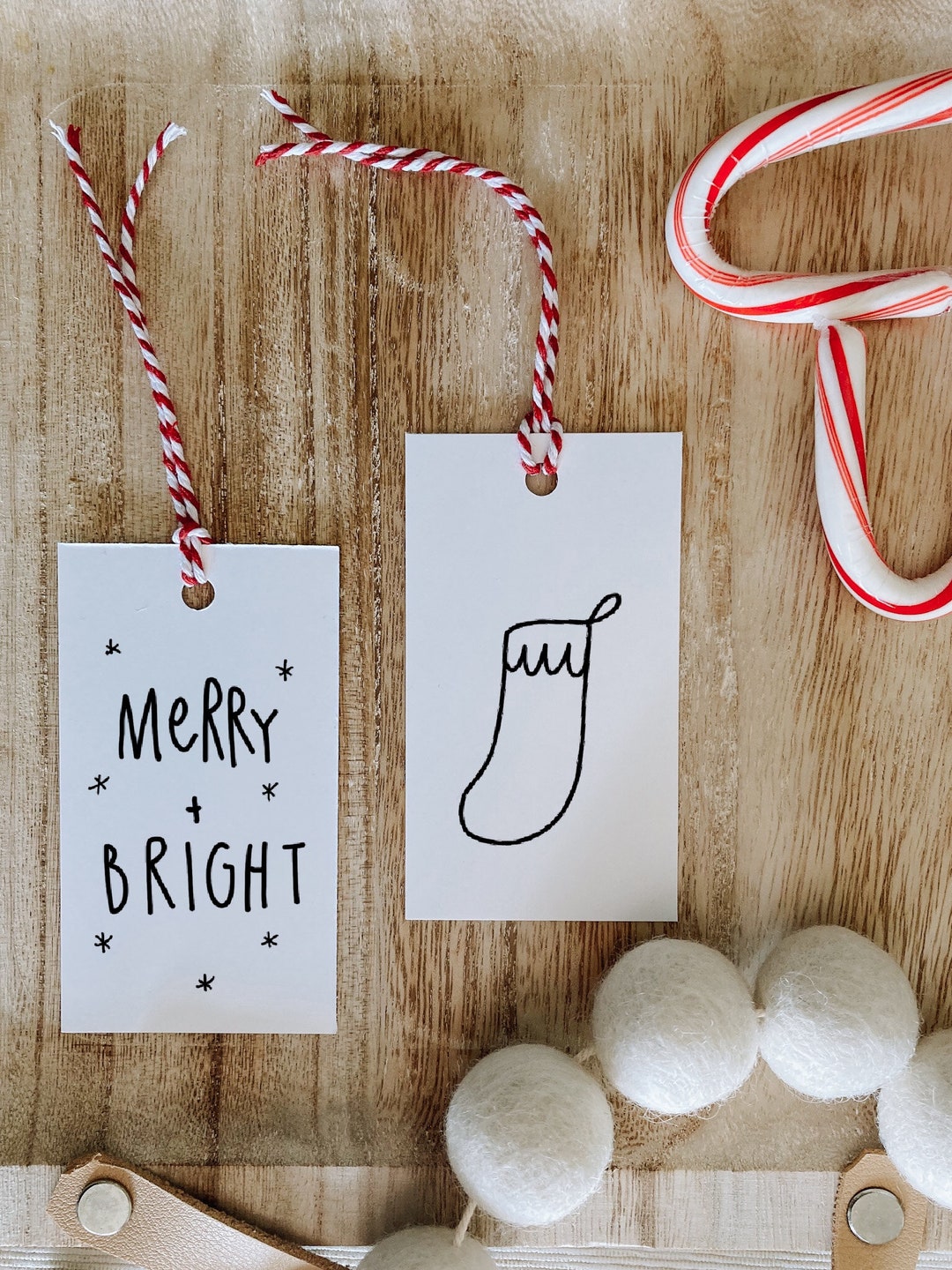 Simple Black and White Christmas Gift Tags/holiday Tags - Etsy