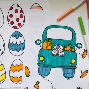 Spring and Easter Themed Coloring Sheets/ Easter Activity / Kid ...