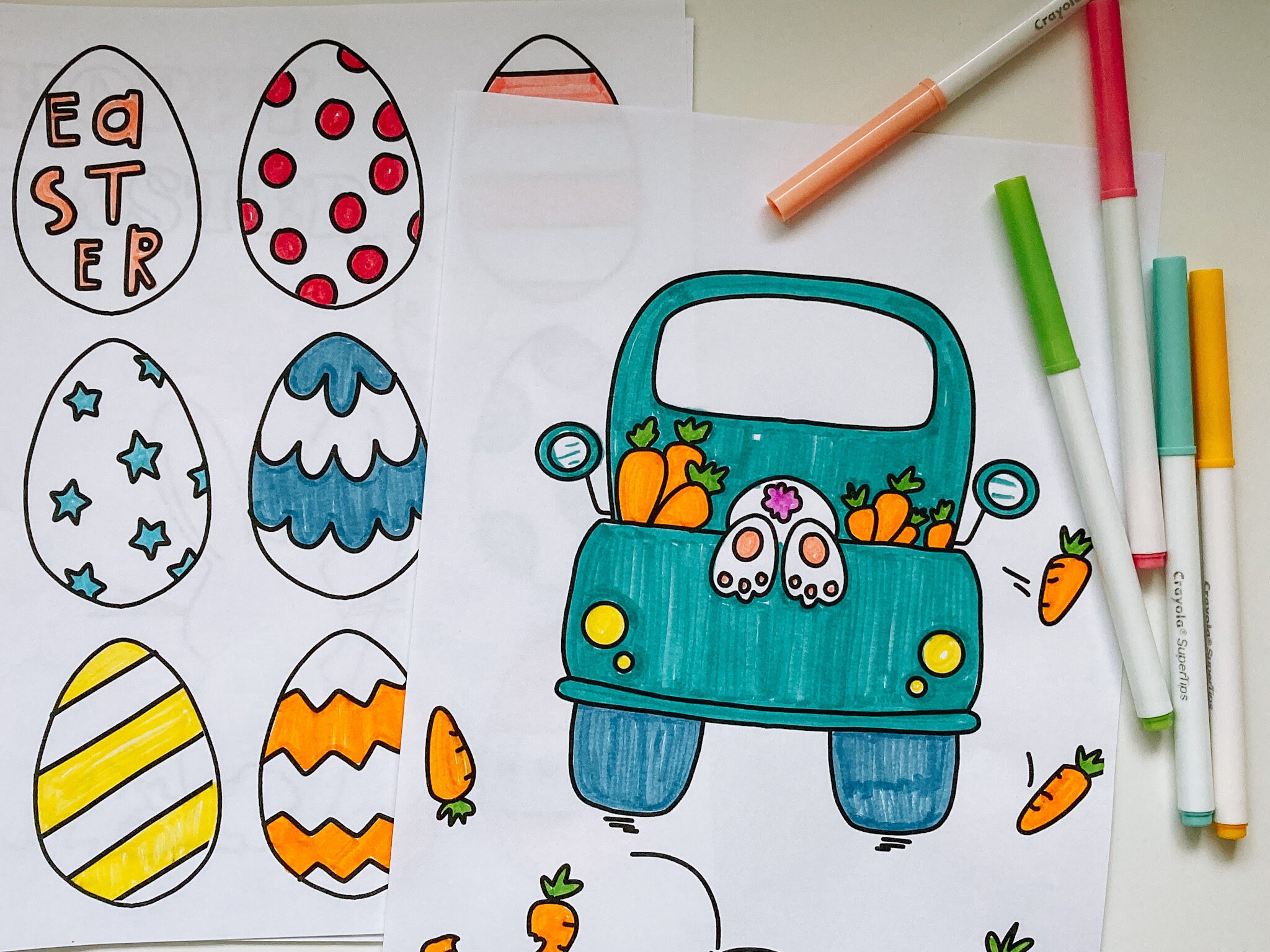 Spring and Easter Themed Coloring Sheets/ Easter Activity / - Etsy