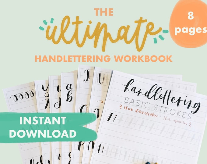 Easy Handlettering Practice Sheets | Digital Download Calligraphy ...