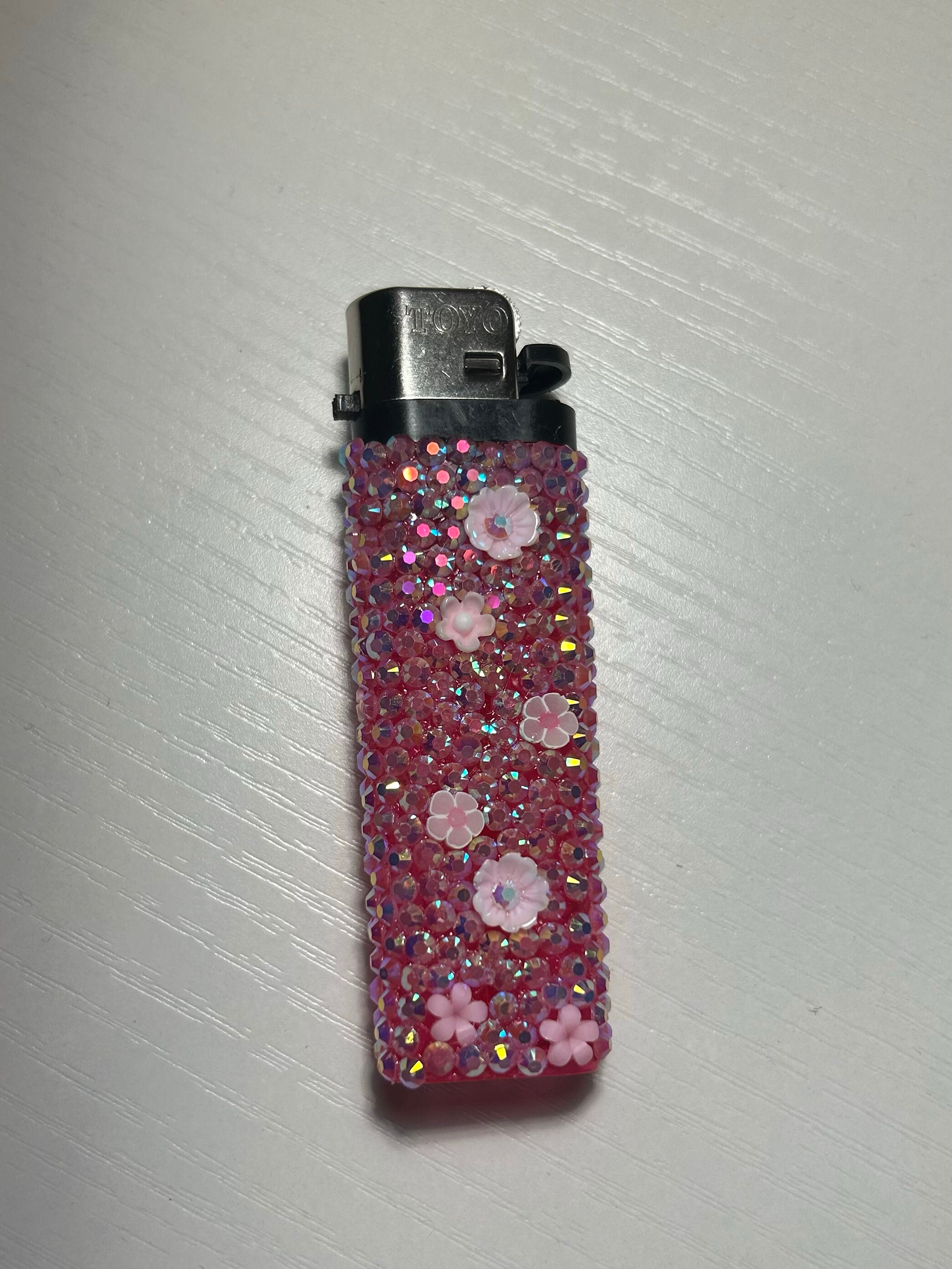 Pink Flower Bedazzled Lighter - Etsy