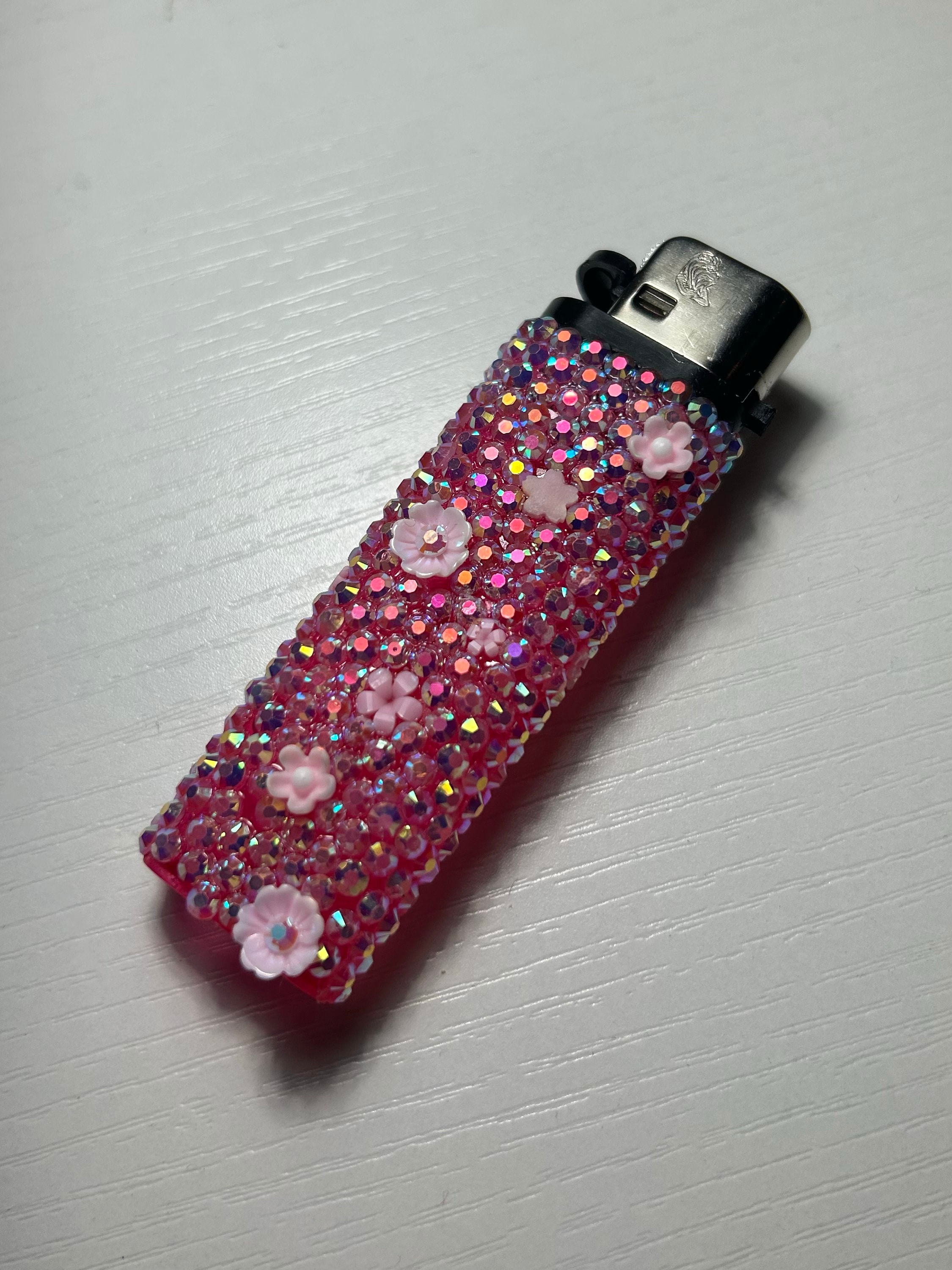 Pink Flower Bedazzled Lighter - Etsy