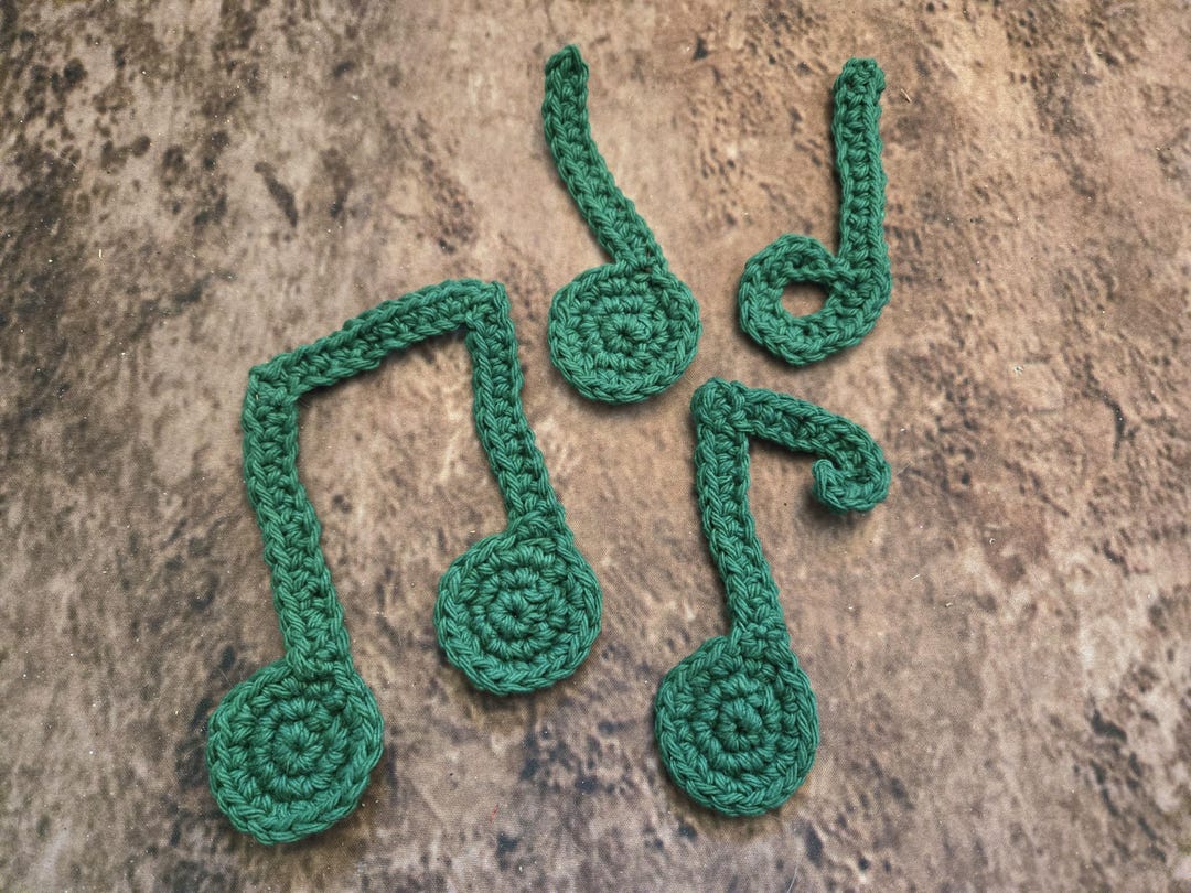 Crocheted Music Notes Appliques Patches - Etsy